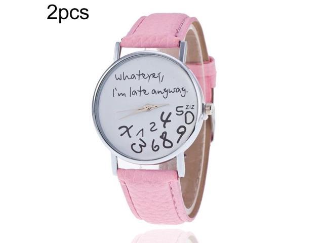 Click here for 2 PCS Alphabet Number Pattern Leather Strap Watch... prices