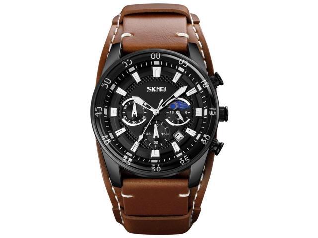Click here for SKMEI 9249 Men Moonphase Calendar Stopwatch Leathe... prices