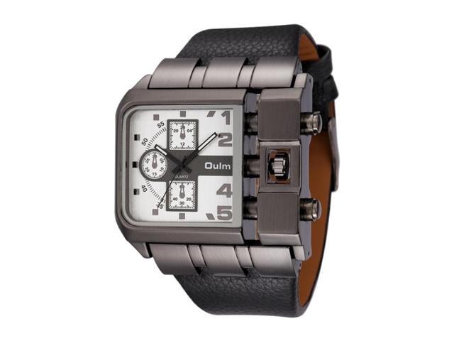 Click here for Oulm 3364 Men Square Dial Leather Belt Quartz Watc... prices