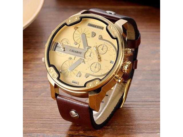 Click here for CAGARNY 6820 Round Large Dial Leather Band Quartz... prices