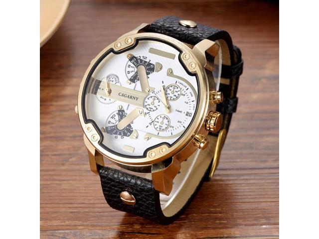 Click here for CAGARNY 6820 Round Large Dial Leather Band Quartz... prices