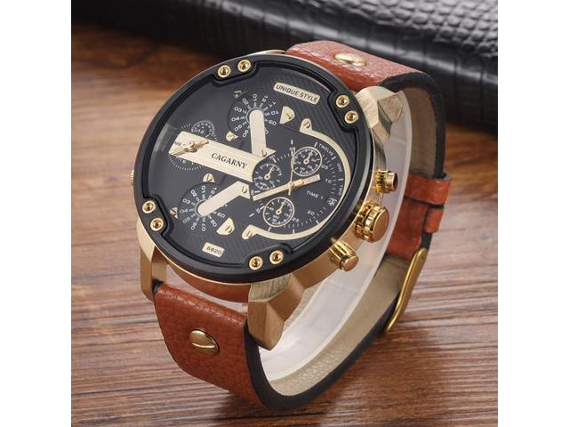 Click here for CAGARNY 6820 Round Large Dial Leather Band Quartz... prices