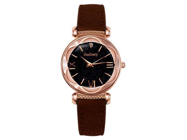 Click here for Gogoey Ladies Starry Sky Leather Belt Watch (Brown... prices