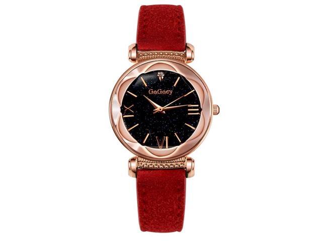 Click here for Gogoey Ladies Starry Sky Leather Belt Watch (Red) prices