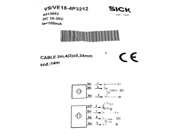 Click here for SICK VS/VE18-4P3212 Through-beam photoelectric sen... prices