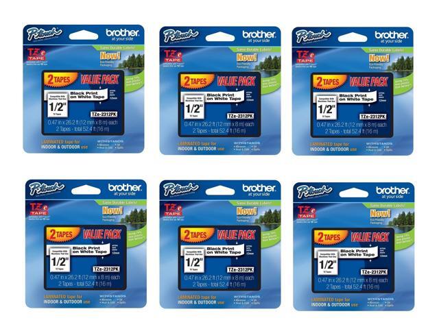 Click here for Brother 6-Pack Laminated Tape  Black on White (TZe... prices