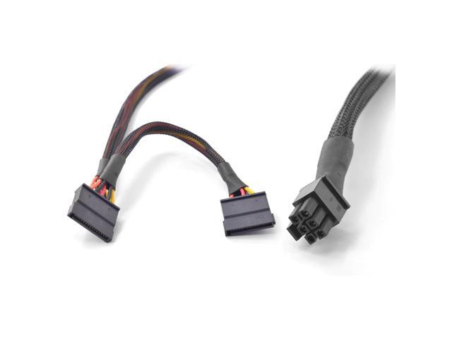 Click here for PCIe 6Pin Male 1 to 2 SATA 15Pin Female Power Supp... prices