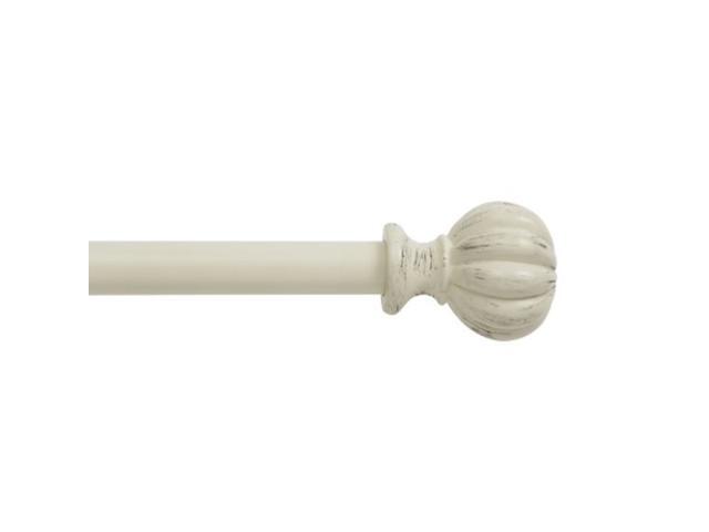 Kenney Rachel Standard Decorative Window Curtain Rod 48 to 86-Inch Antique White