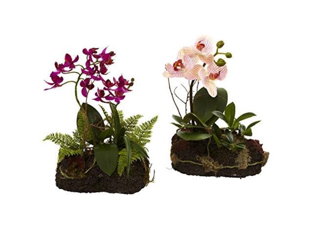 Click here for Nearly Natural 4835-S2 Orchid Island Floral Arrang... prices