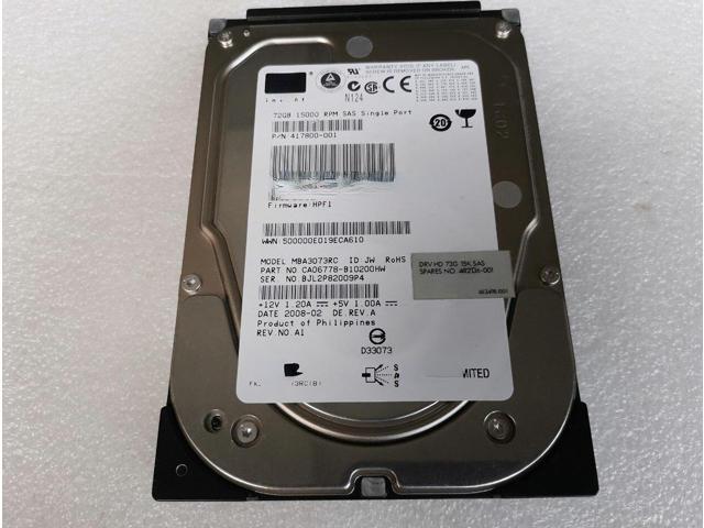 Click here for For HP 72G MBA3073RC 15K 3.5 SAS hard disk 417800-... prices