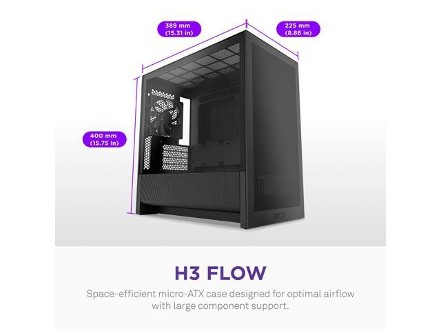 Click here for NZXT H3 Flow Micro-ATX PC Case Optimized Airflow I... prices
