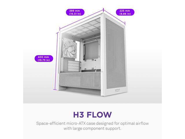 Click here for NZXT H3 Flow Micro-ATX PC Case Optimized Airflow I... prices