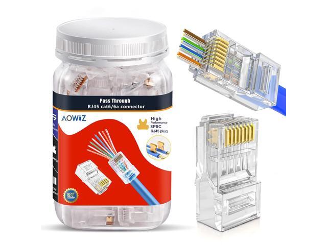 Click here for RJ45 Cat6 Cat6a Connector Pass Through 23AWG 100-P... prices