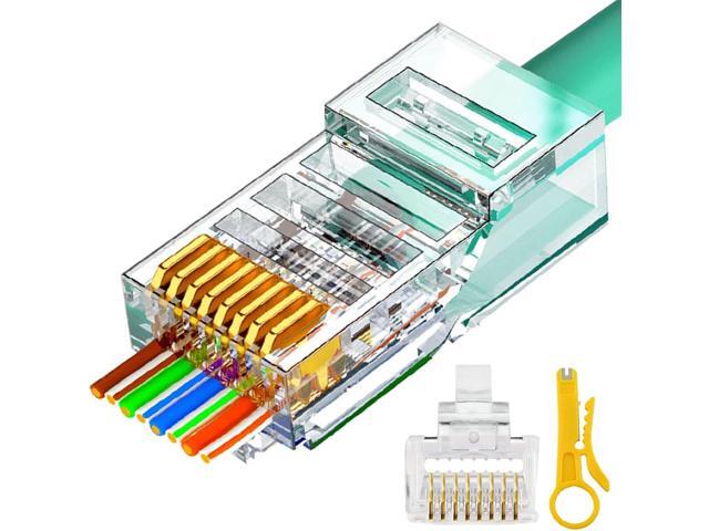 Click here for RJ45 Cat6 Cat5e Pass Through Connectors 100 Packs... prices