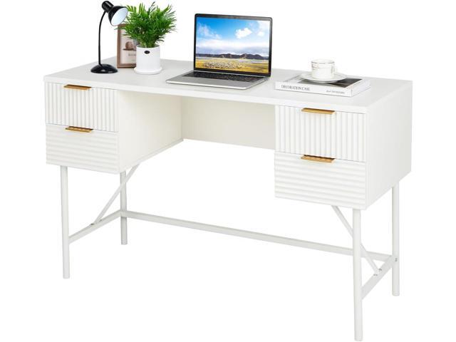 Click here for Tangkula White Desk with 4 Drawers  48 Inch Home O... prices