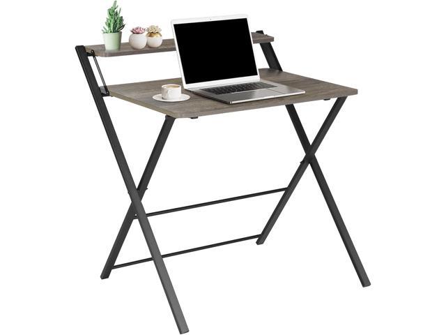 Click here for Folding Desk 2-Tier Foldable Table Space Saving Co... prices