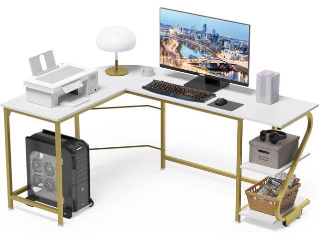 Click here for Weehom L Shape Desk with Shelves Computer Desk Mon... prices