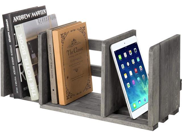 Click here for MyGift Barnwood Gray Wood Desktop Bookshelf Organi... prices