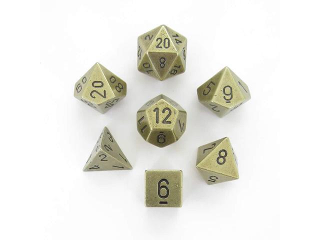 Click here for Dice: 7-set metal: Old Brass Chessex: 7-Die Set Co... prices