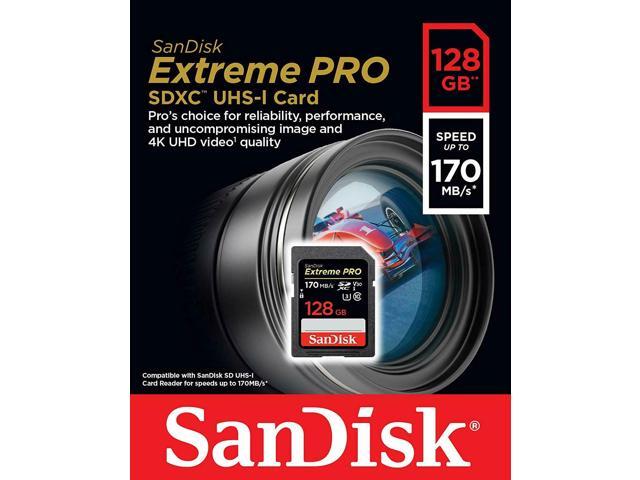 Click here for SanDisk 128GB Extreme Pro SDXC UHS-I Card - C10  U... prices