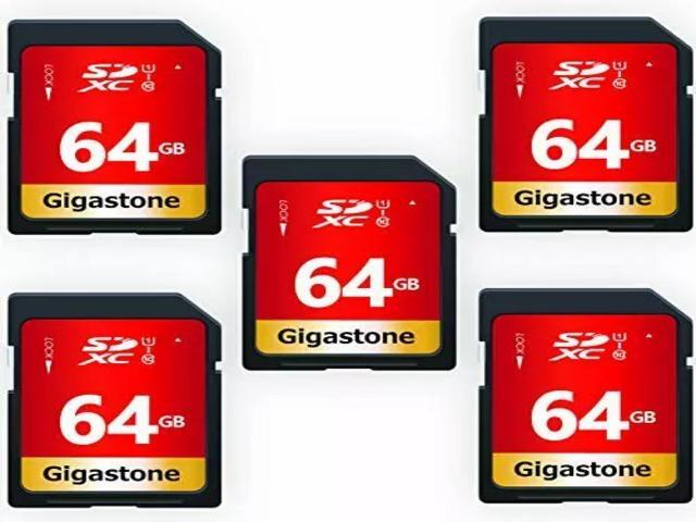 Click here for GIGASTONE 64GB 5-Pack SD Card UHS-I U1 Class 10 SD... prices