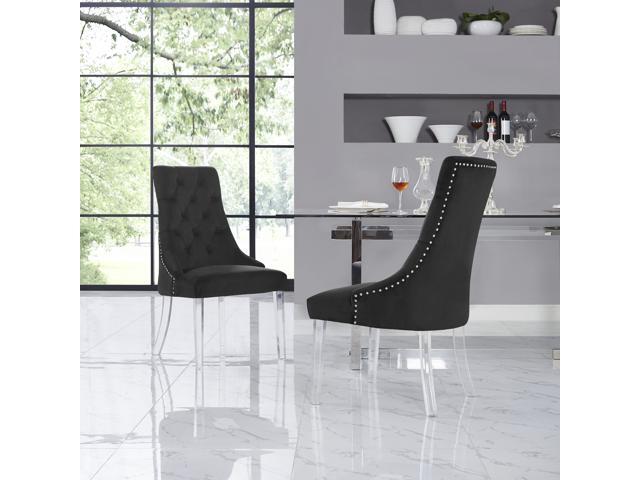 Click here for Inspired Home Natalie Dining Chair - Acrylic Leg A... prices