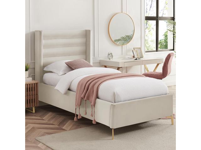 Click here for Inspired Home Laron Platform Bed - Upholstered Win... prices