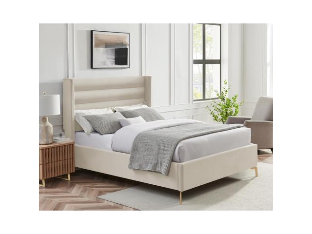 Click here for Inspired Home Laron Platform Bed - Upholstered Win... prices