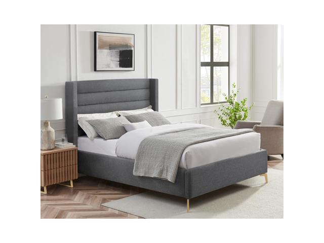 Click here for Inspired Home Laron Platform Bed - Upholstered Win... prices