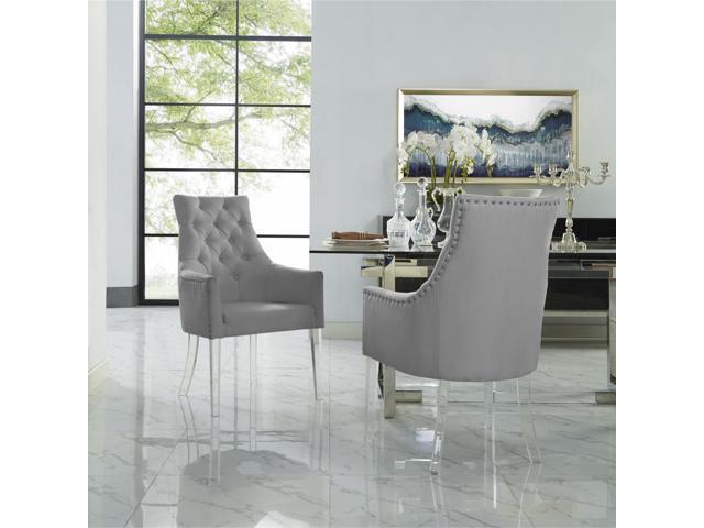 Click here for Natalie Light Grey Dining Chair - Linen Set of 2 B... prices
