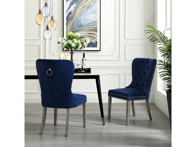 Click here for Duncan Navy Blue Velvet Dining Chair - Set of 2 Tu... prices