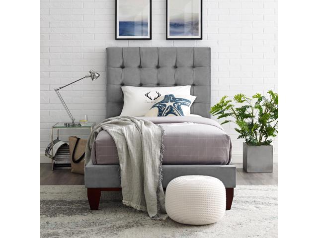 Click here for Georges Grey Velvet Platform Bedframe - Full Size... prices