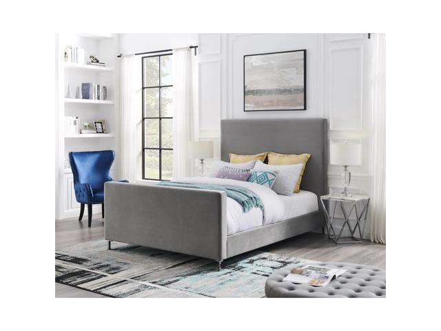 Click here for Montgomery Grey Velvet Platform Bedframe - Queen S... prices