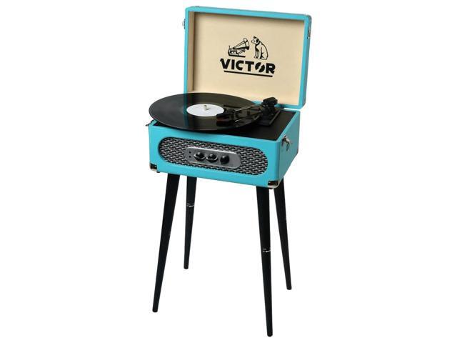 Victor Andover 5-in-1 Music Center with Chair-Height Legs and Bluetooth Function Turquoise