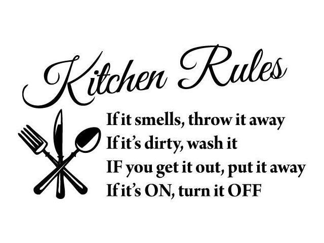 Click here for White 22 X 13 Kitchen Rules Art Home Mural Décor prices