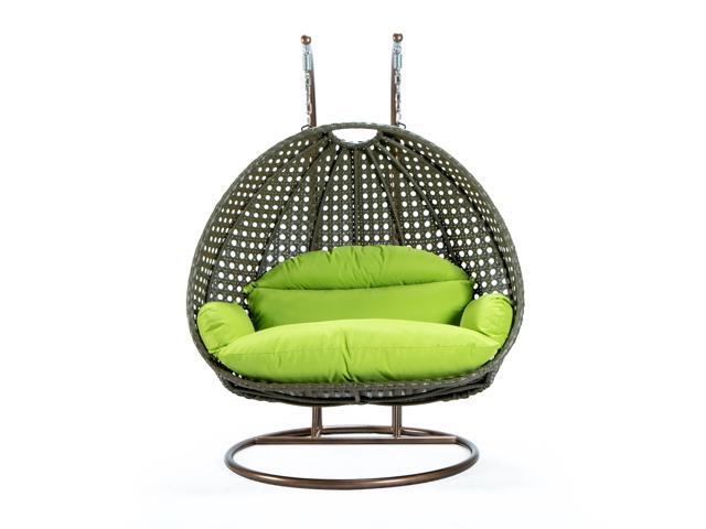 Click here for LeisureMod Beige Wicker 2 person Double Hanging Eg... prices
