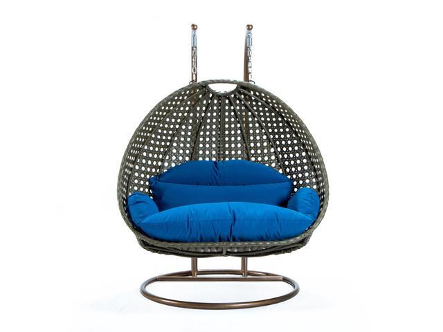 Click here for LeisureMod Beige Wicker 2 person Double Hanging Eg... prices