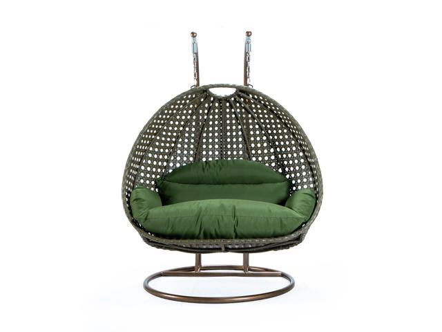 Click here for LeisureMod Beige Wicker 2 person Double Hanging Eg... prices