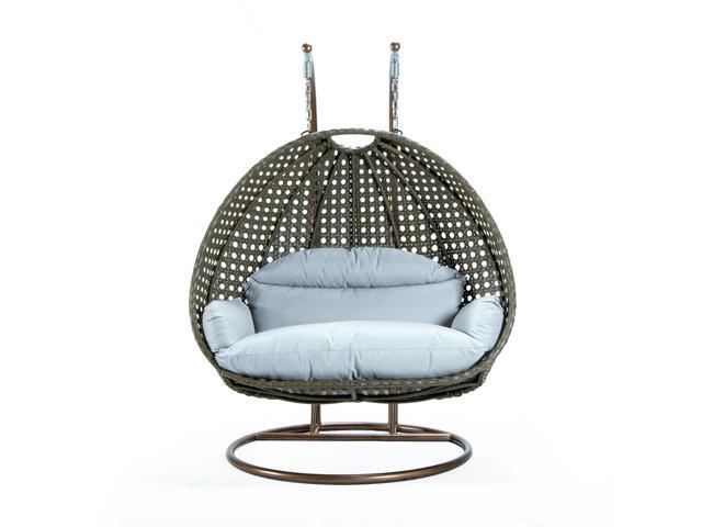 Click here for LeisureMod Beige Wicker 2 person Double Hanging Eg... prices