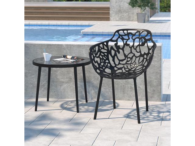 Click here for LeisureMod Devon Tree Design Glass Top Aluminum Ba... prices