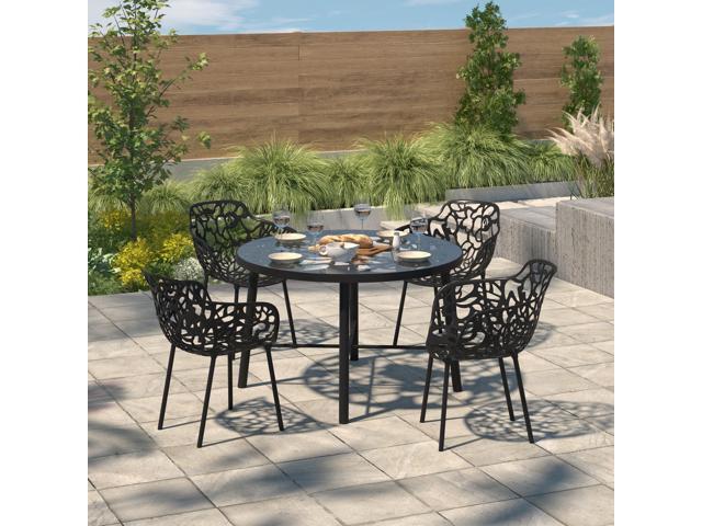 Click here for LeisureMod Devon Tree Design Glass Top Aluminum Ba... prices