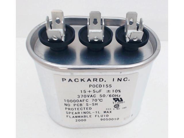 Click here for Packard Dual Run Capacitor  Oval  15+5 Mfd.  370 V... prices