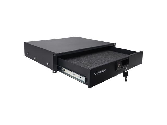 Click here for Sound Town 19-inch 2U Locking Rack Drawer  with Pr... prices