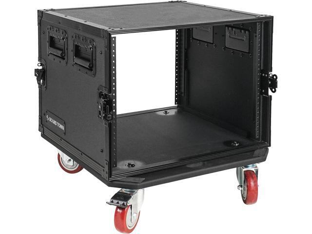 Click here for Sound Town Black Series 8U PA/DJ Rack/Road Case wi... prices