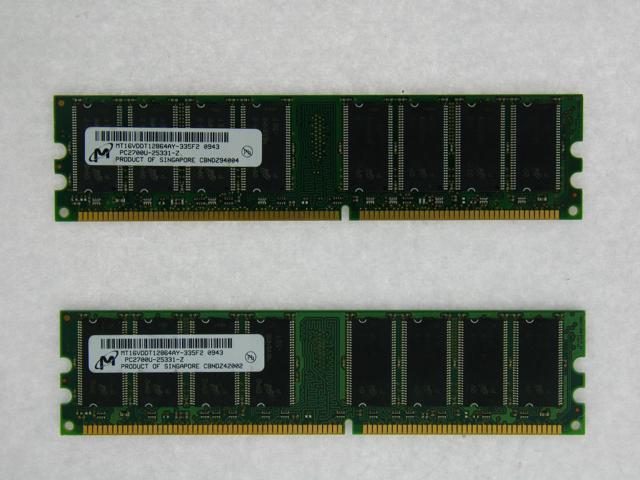 Click here for MT16VDDT12864AY-335F2 2GB 2X1GB PC2700 DDR333 Non-... prices