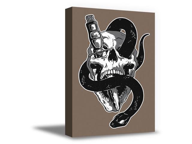 Click here for Awkward Styles Skull Canvas Wall Art Snake and Kni... prices
