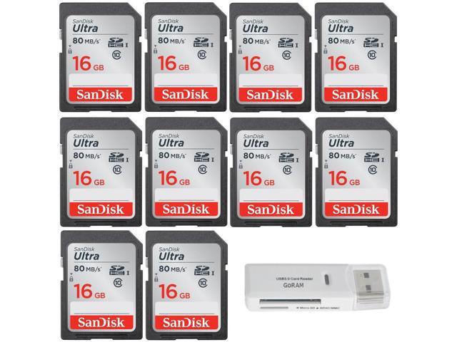 Click here for SanDisk Kit of Qty 10 x Sandisk 16GB SDHC SDSDUNC-... prices