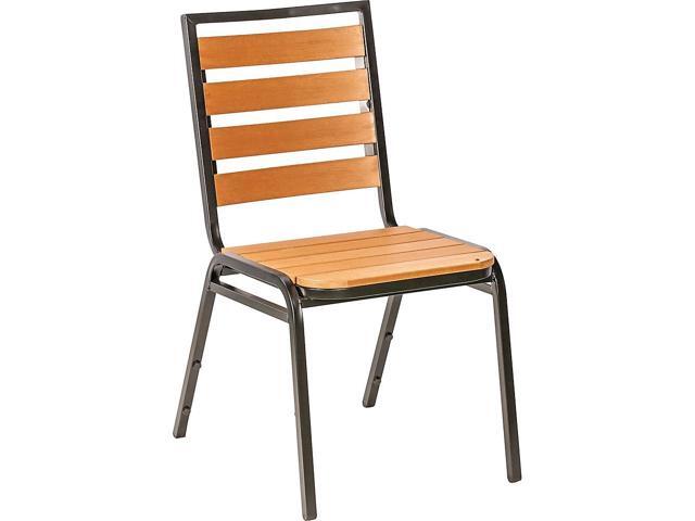 Click here for Lorell Faux Wood Outdoor Chairs  Teak/Black  Set O... prices