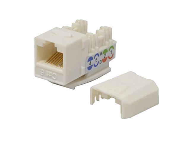 Click here for 50 pack lot Keystone Jack Cat6 White Network Ether... prices