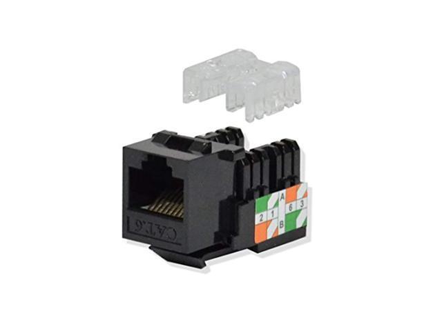 Click here for 5 pack lot Keystone Jack Cat6 Black Network Ethern... prices